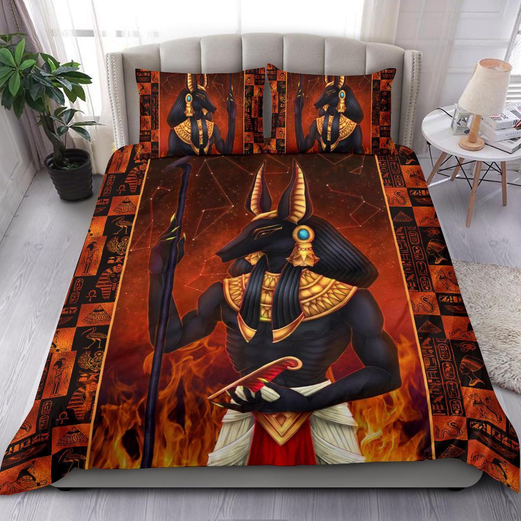 Ancient Gift Idea Of Ancient Egyptian God Anubis Fire From Hell Bedding ...
