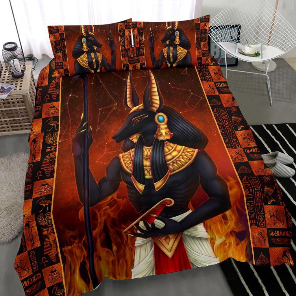 Ancient Gift Idea Of Ancient Egyptian God Anubis Fire From Hell Bedding ...