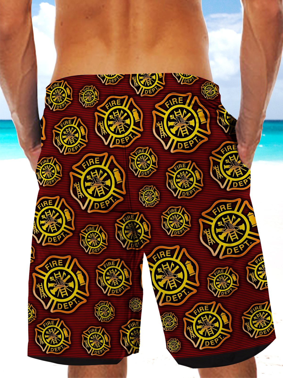Firefighter Gift Fireman Gift Ultra-light Drawstring Shorts for Men ...