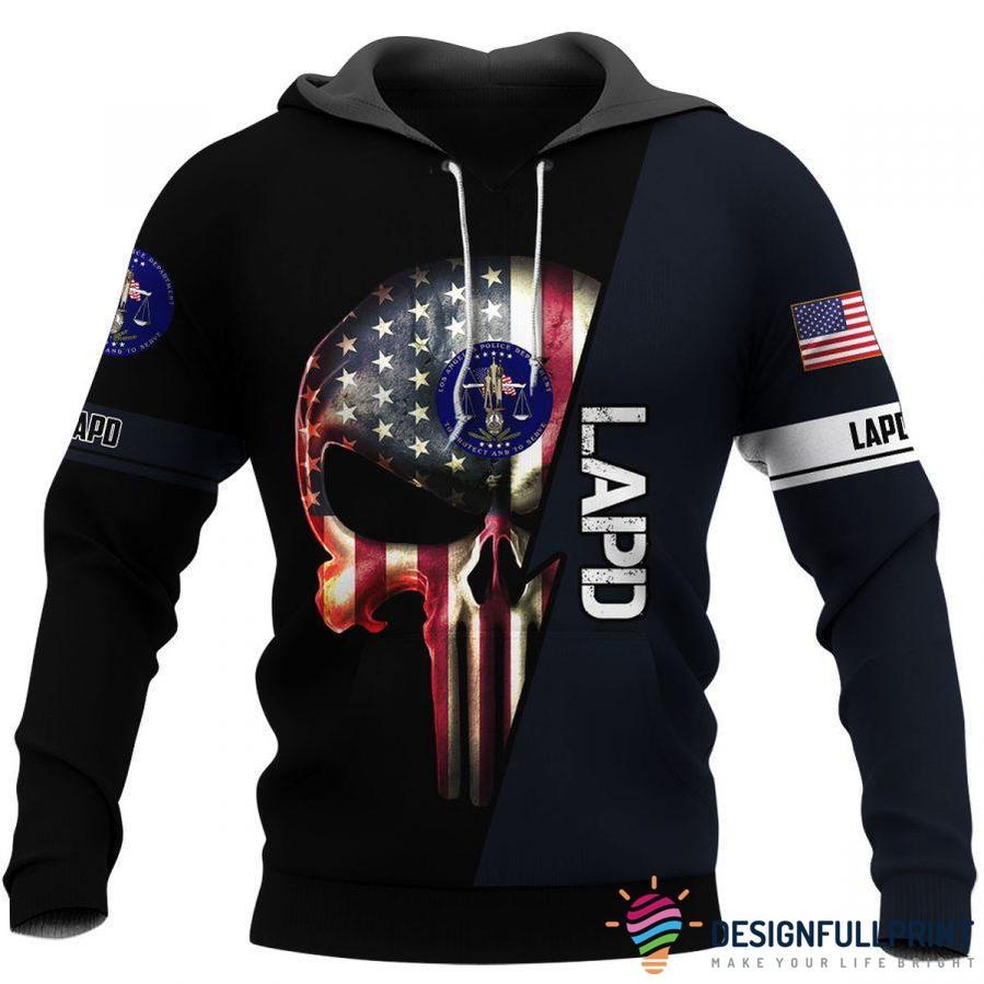 Skull Gift LAPD Skull Law Enforcement US Unisex Size Hoodie ...
