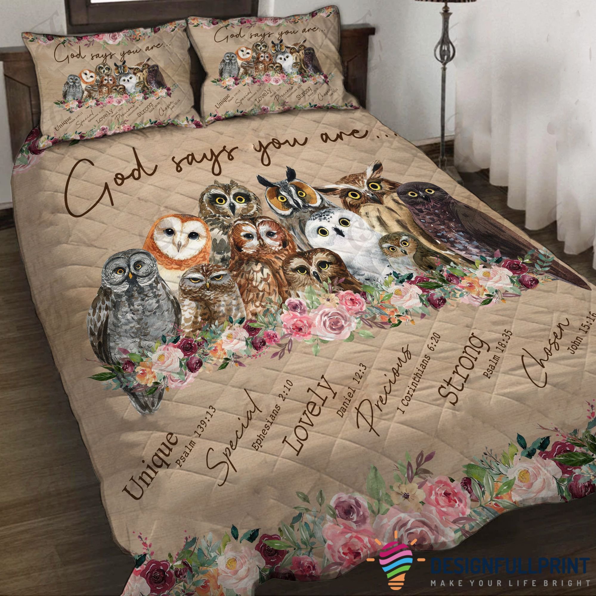 Owl In Bed Owl Bed Sheets God says you are Owl Bedding Set ...