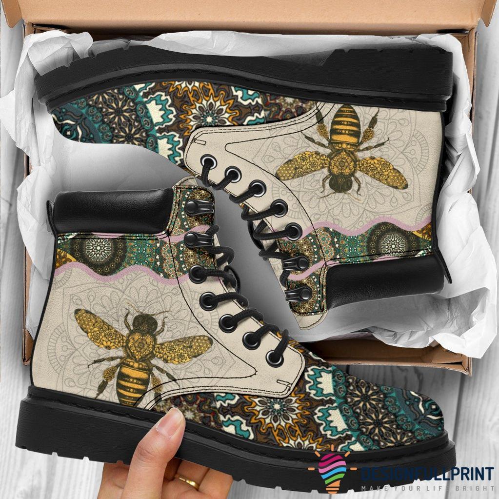 Bee Boho Pattern All-Season Boots Bee Boot HG – Designfullprint