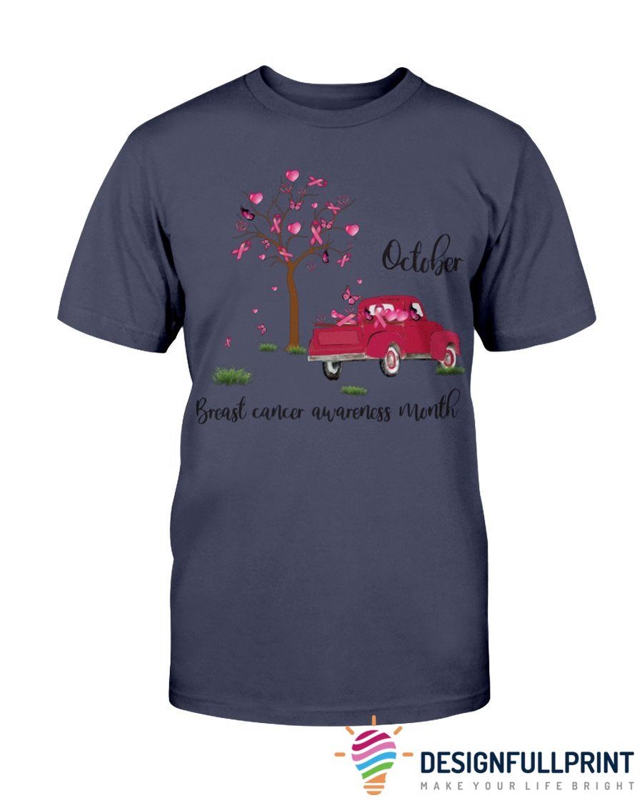 Tree And Car Fall Breast Cancer Awareness Month October Shirt ...