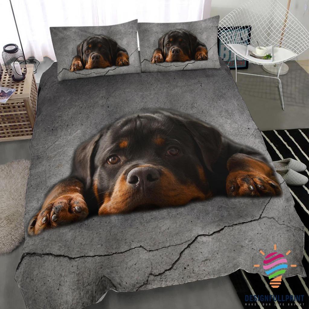 Parure de lit Rottweiler In Love Grey CH Dog Lover Gift – Designfullprint