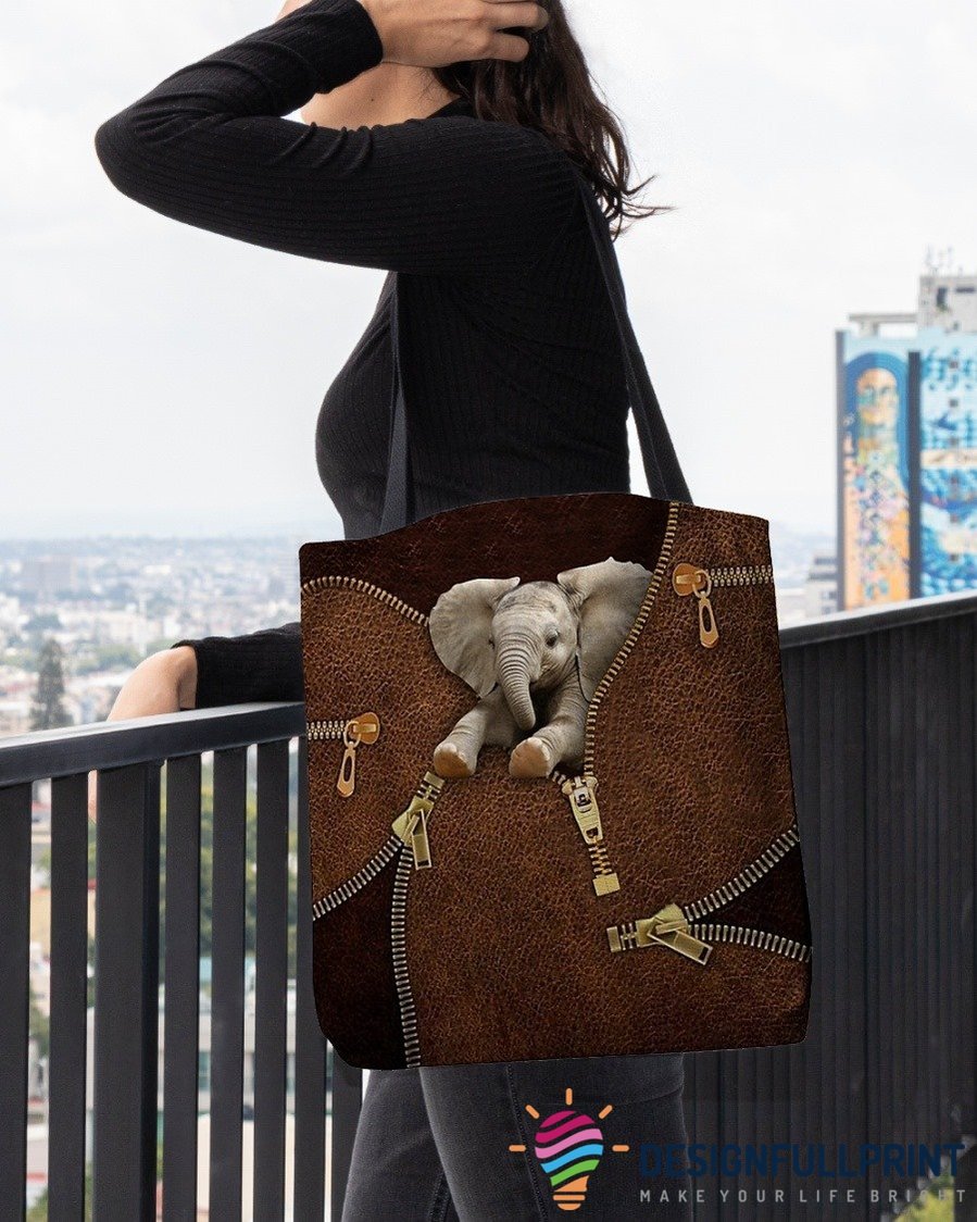 Gift For Elephant Lover Baby Elephant Tote Bag HG – Designfullprint