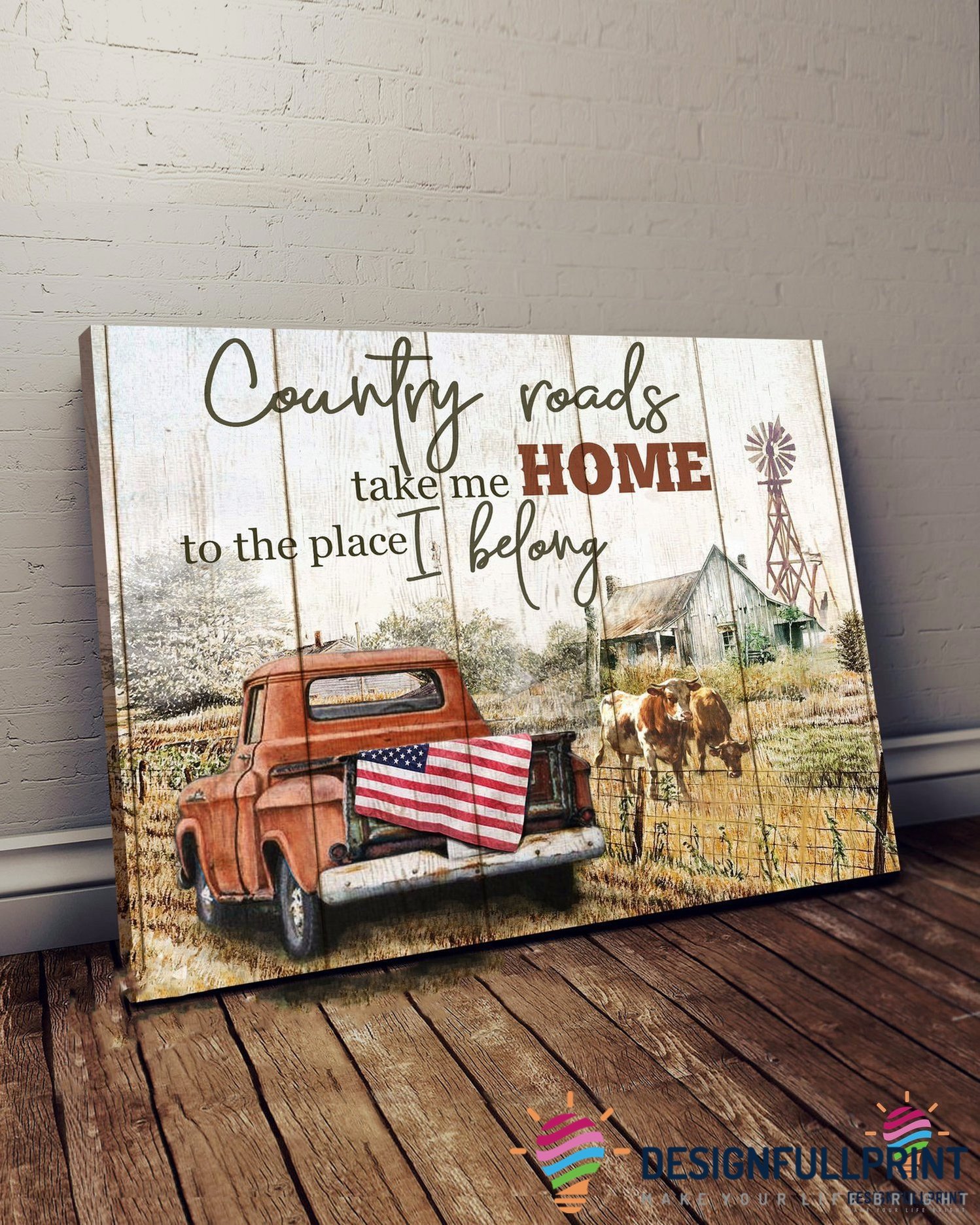 Country Road Take Me Home Horizontal Poster LN – Designfullprint