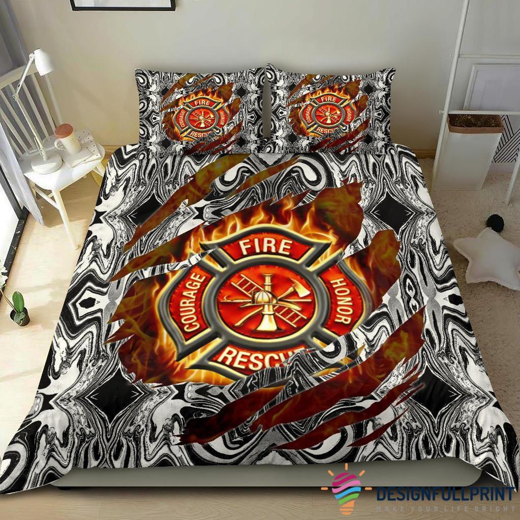 Firefighter Gift Fireman Gift Firefighter Fire Rescue Bedding Set CH ...