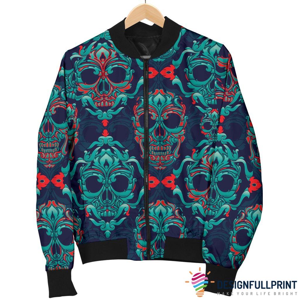 Skull Gift Skull Men’s Bomber Jacket – Designfullprint
