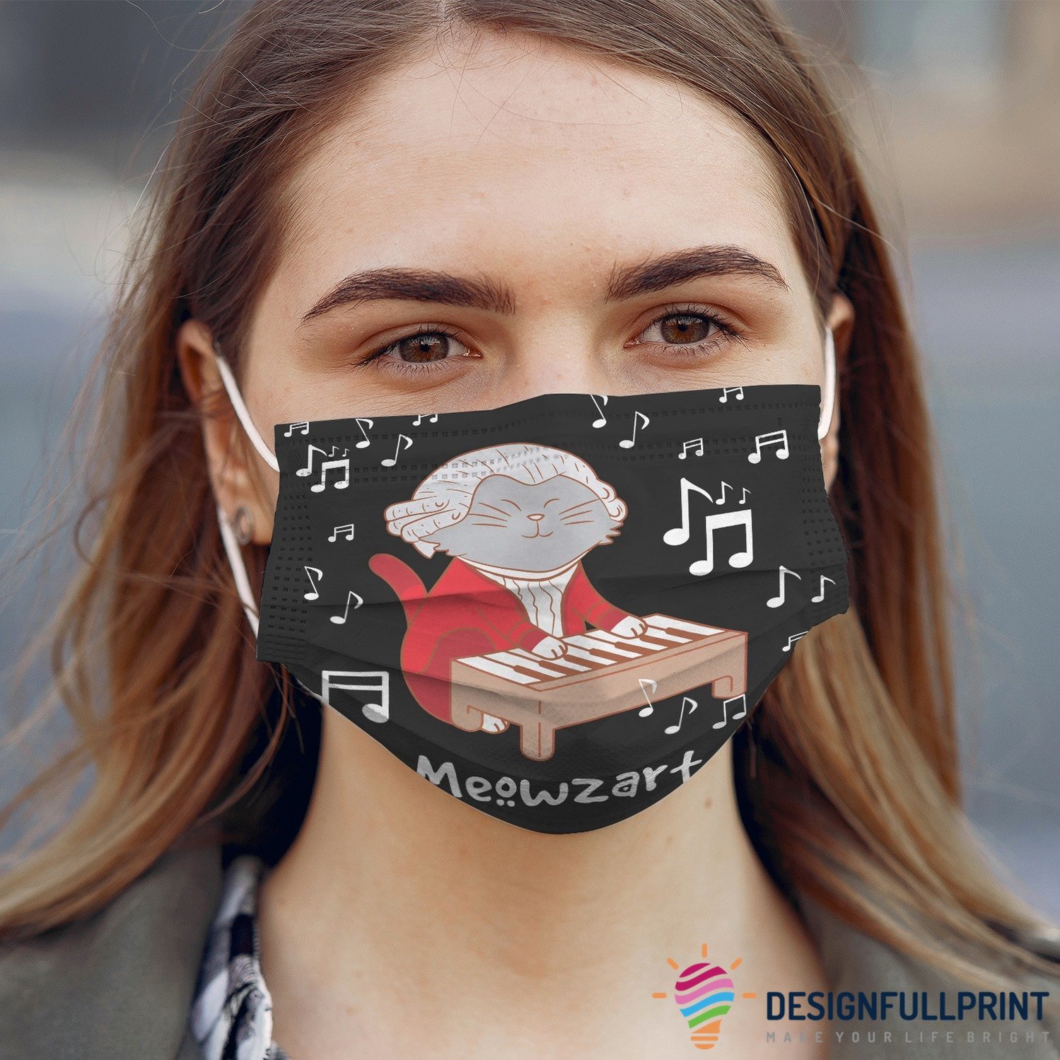 Music Mask Piano Mask Meowzart Cloth Mask LH Cat Lover Gift ...