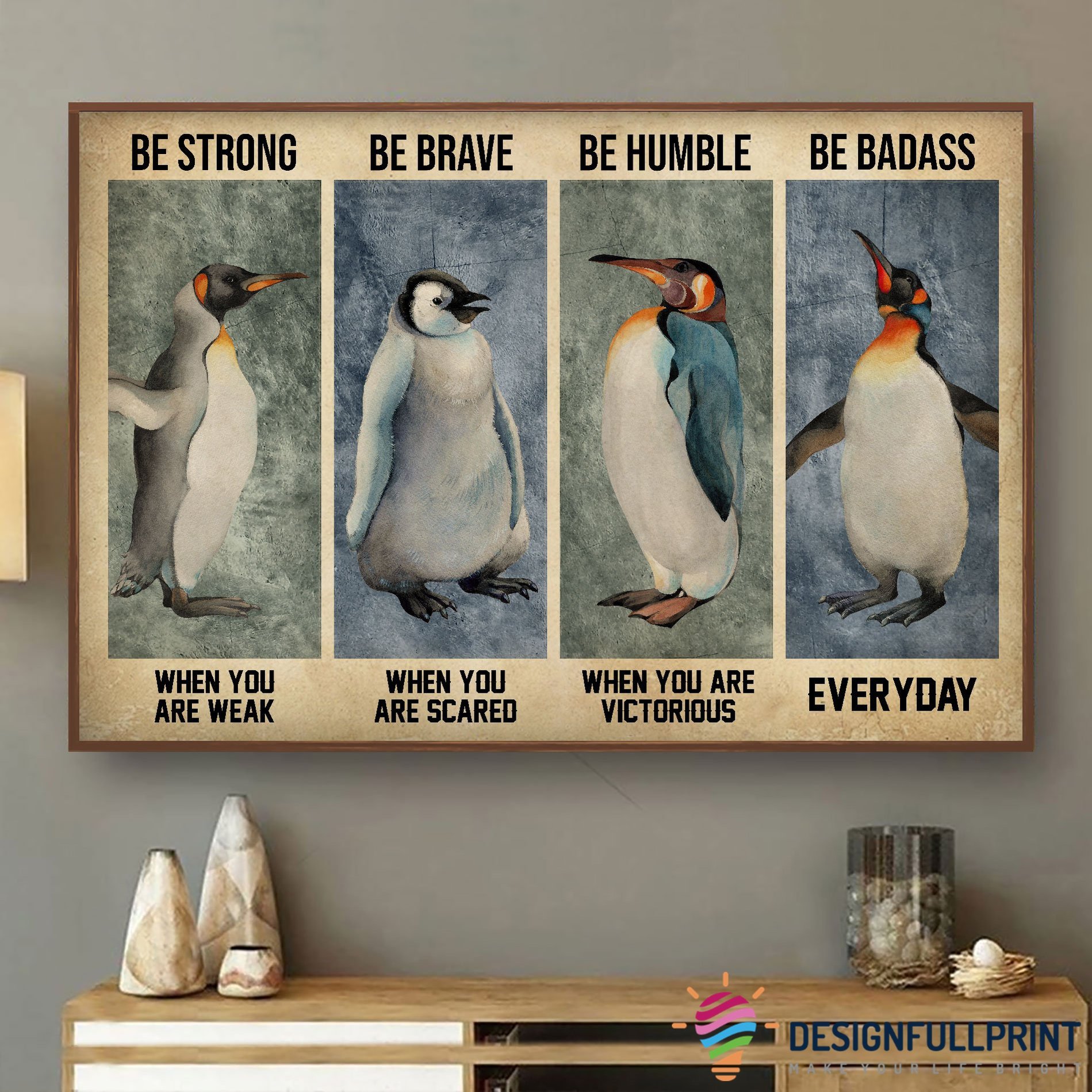 Penguin Poster LH Badass Poster Decor Wall Art – Designfullprint