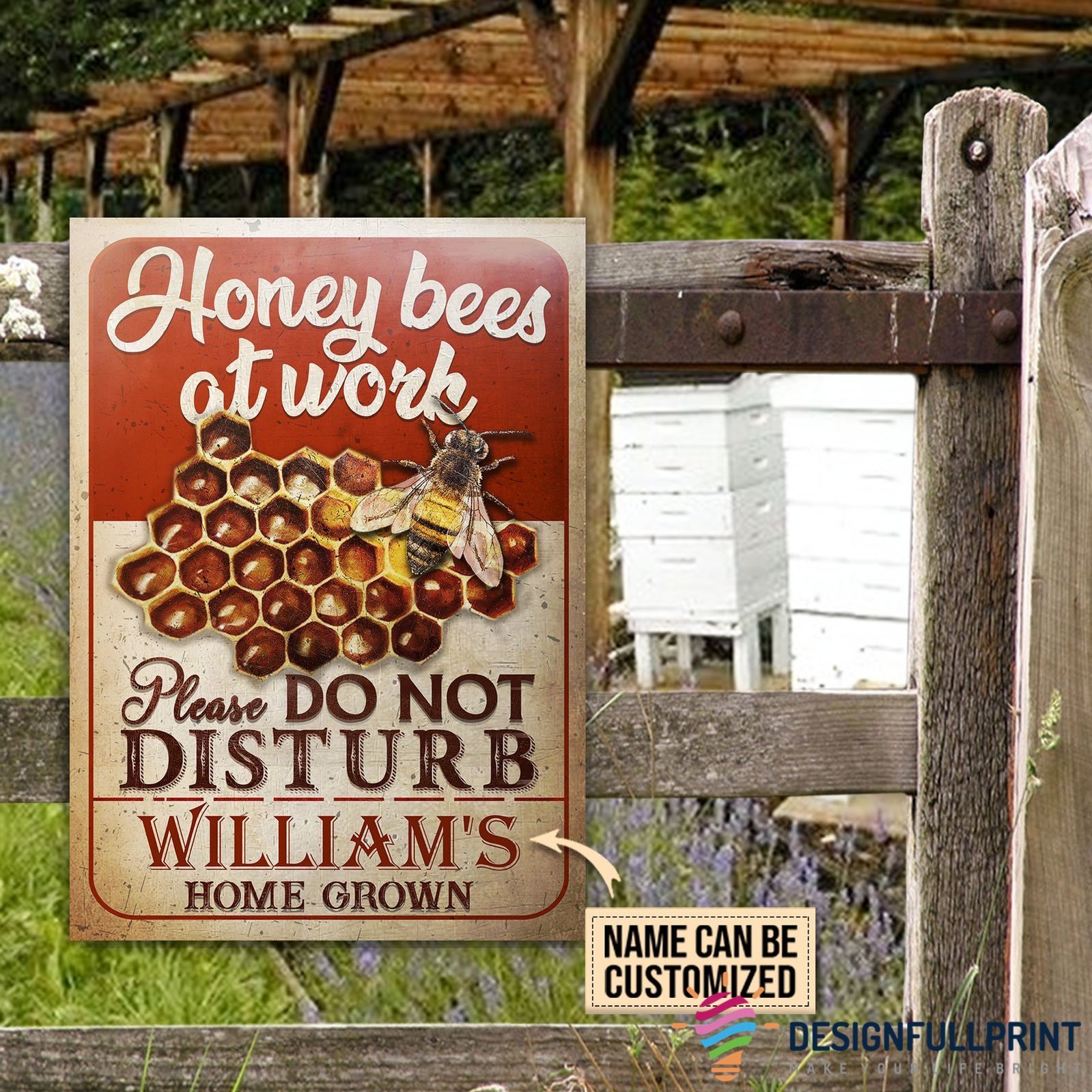 Personalized Honey Bee Farm Do Not Disturb Classic Metal Signs CM ...