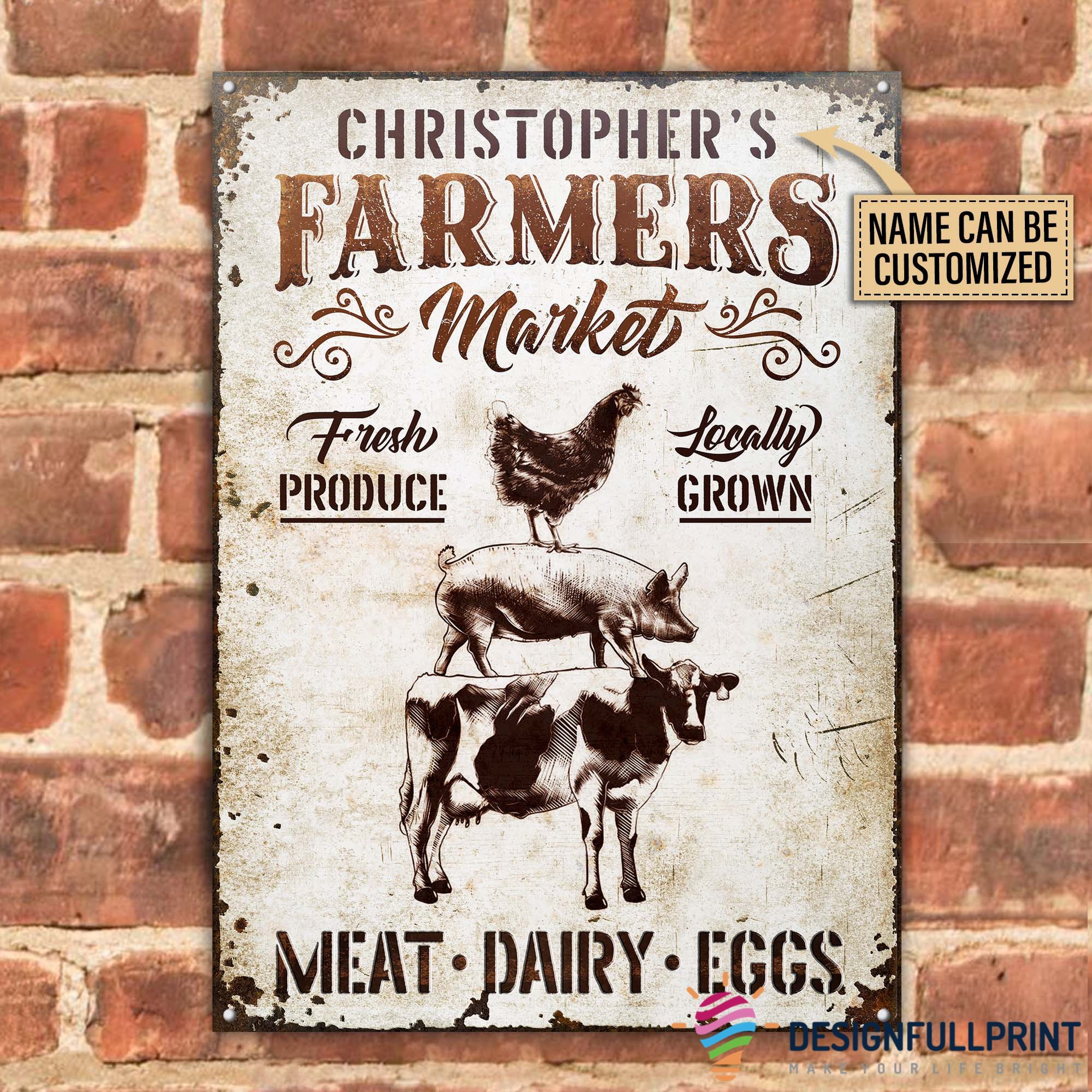 Personalized Farming Farmers Market Customized Classic Metal Signs CM ...