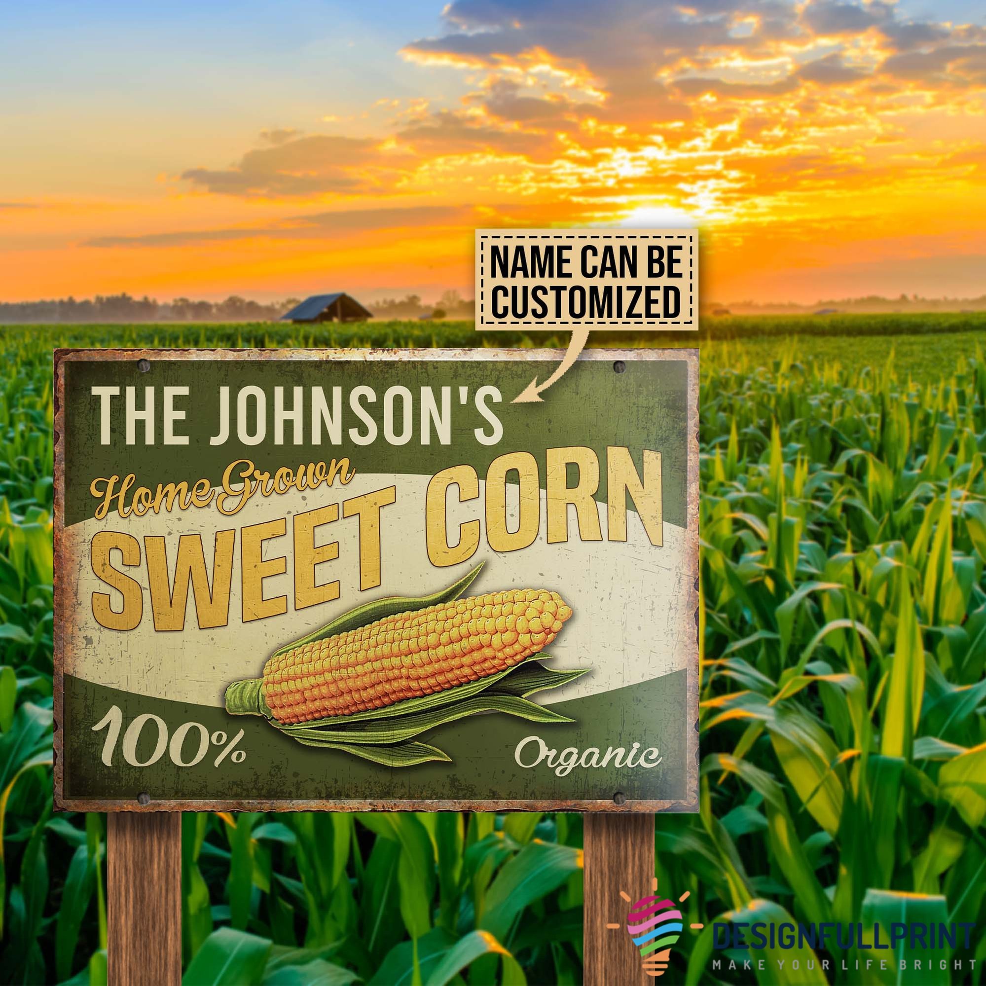Personalized Sweet Corn Home Grown Customized Classic Metal Signs CM ...