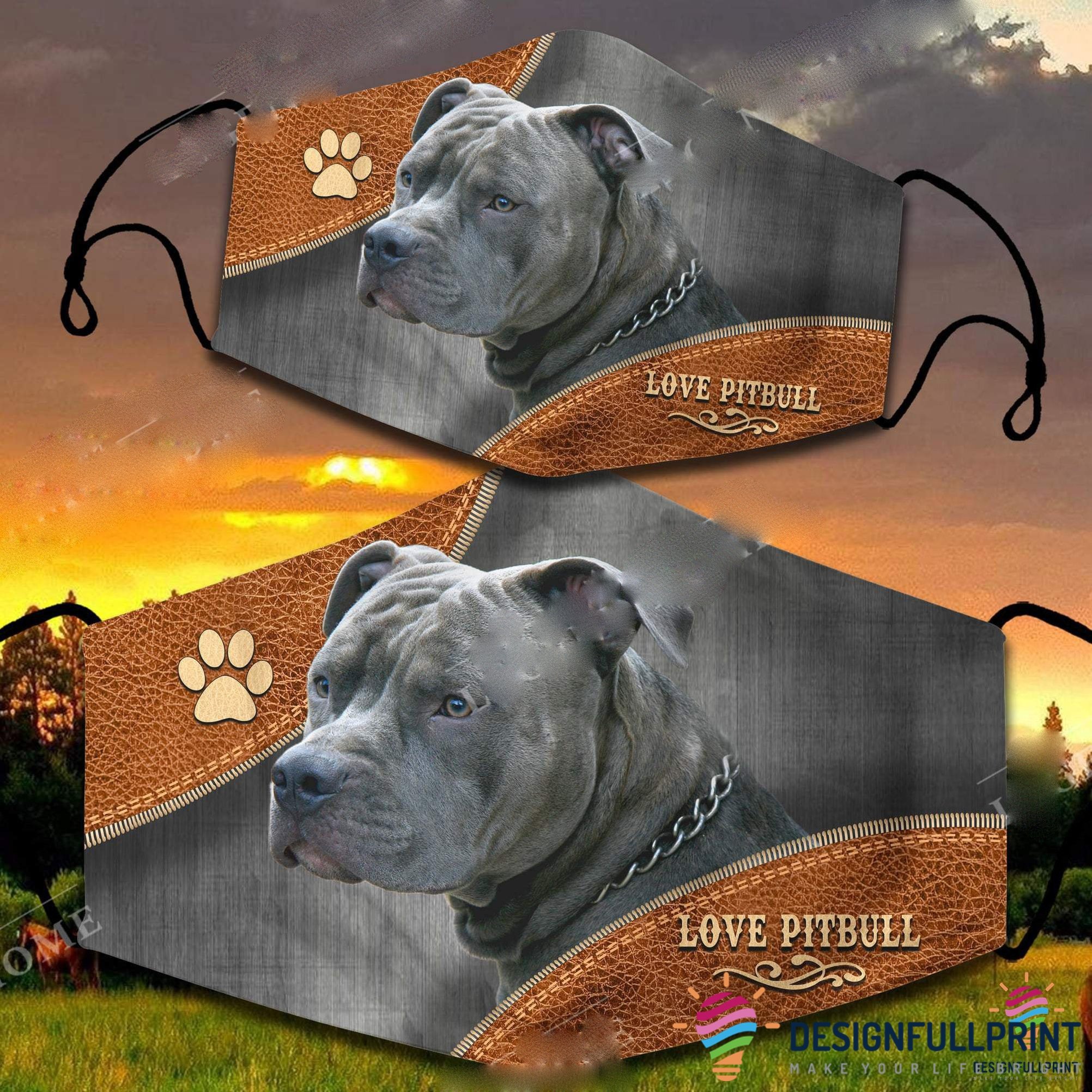 Love Pitbull Dog Cloth Mask 3-pack CP Dog Lover Gift – Designfullprint