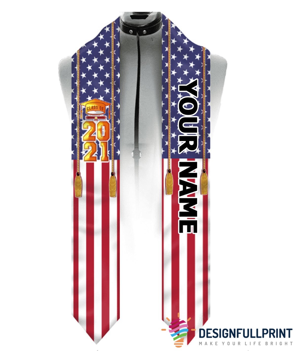 Graduation Gift American Flag Graduation Class of 2021 Stoles ...