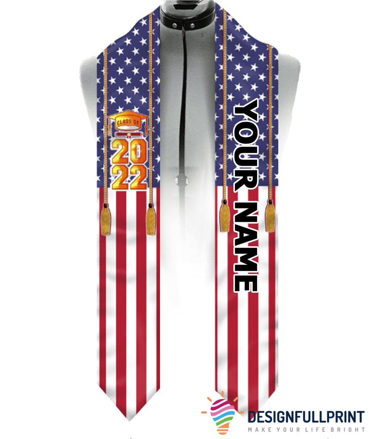 Graduation Gift American Flag Graduation Class of 2021 Stoles ...