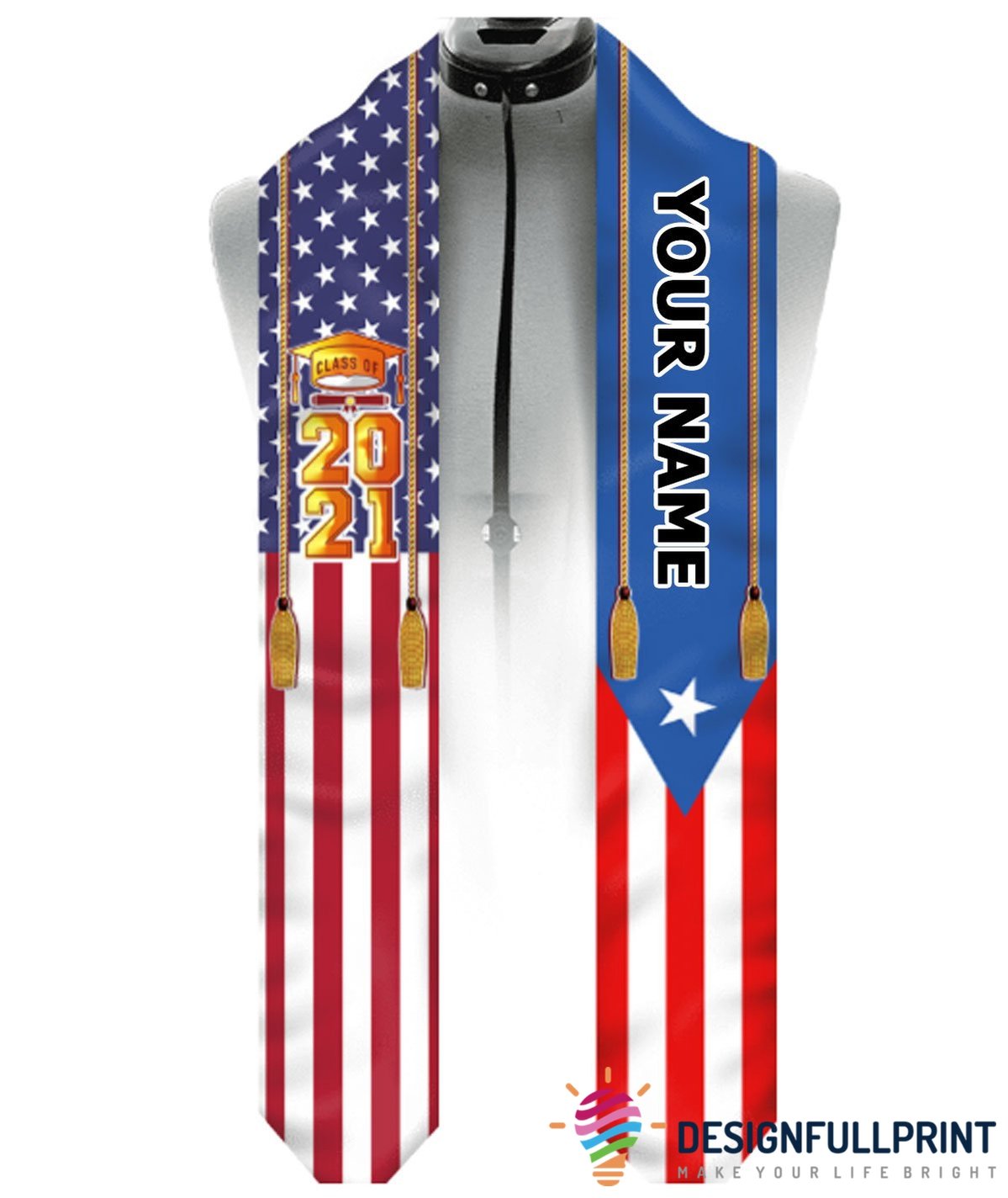 Graduation Gift American Puerto Rico Flag Graduation Class of 2021 ...