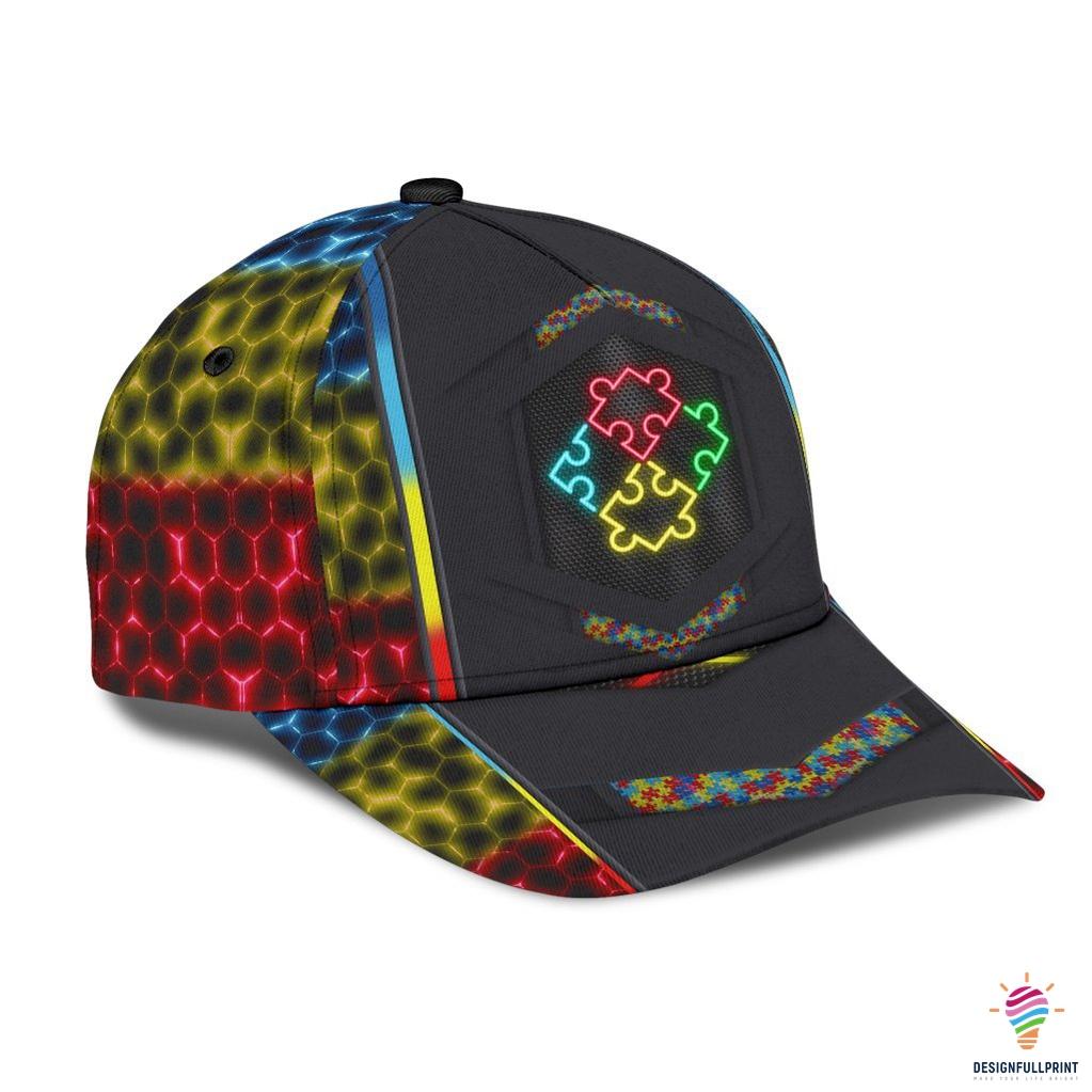 Autism Gift Autism Neon Flag Carbon Classic Cap HG Autism Awareness ...